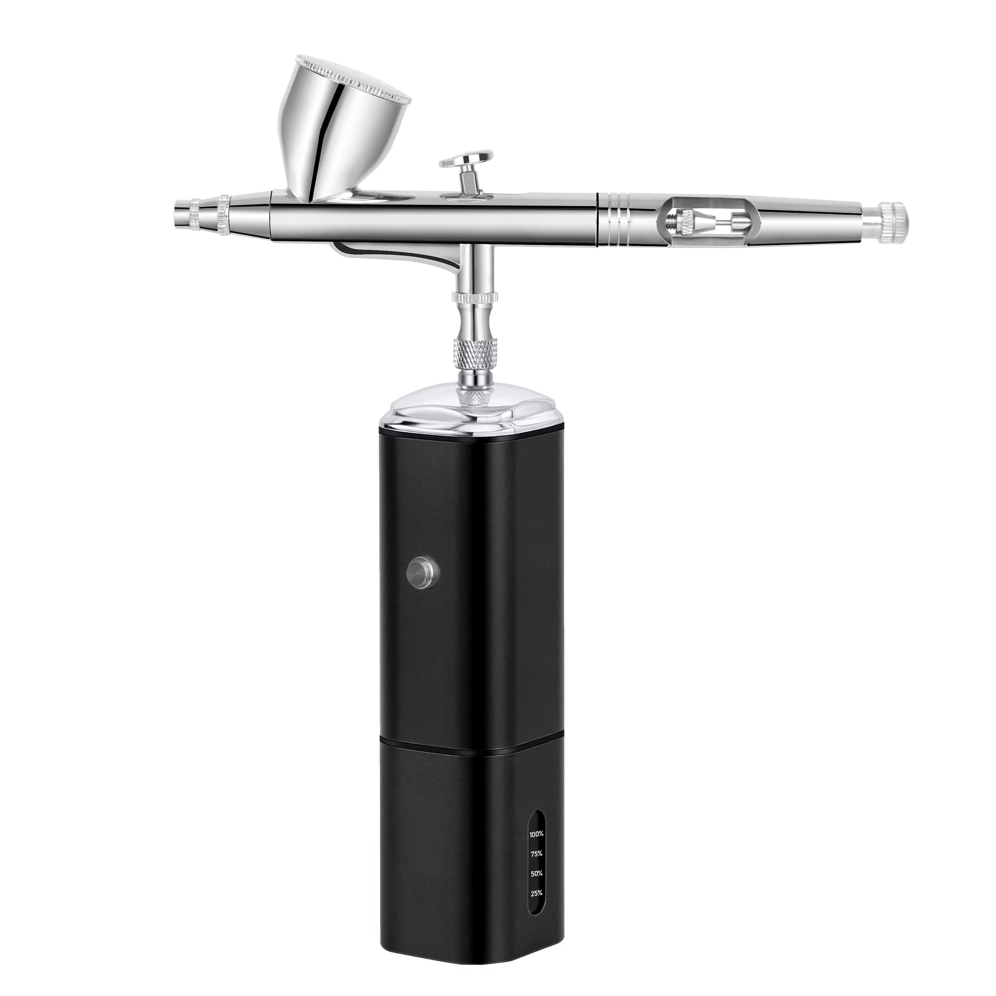 Casubaris cordless Portable Airbrush kit with Compressor,Rechargeable and replaceable auto Stop Dual Action air Brush Pen,Match Different Airbrush Guns for Barbers Model Painting Nail Art Craft Makeup