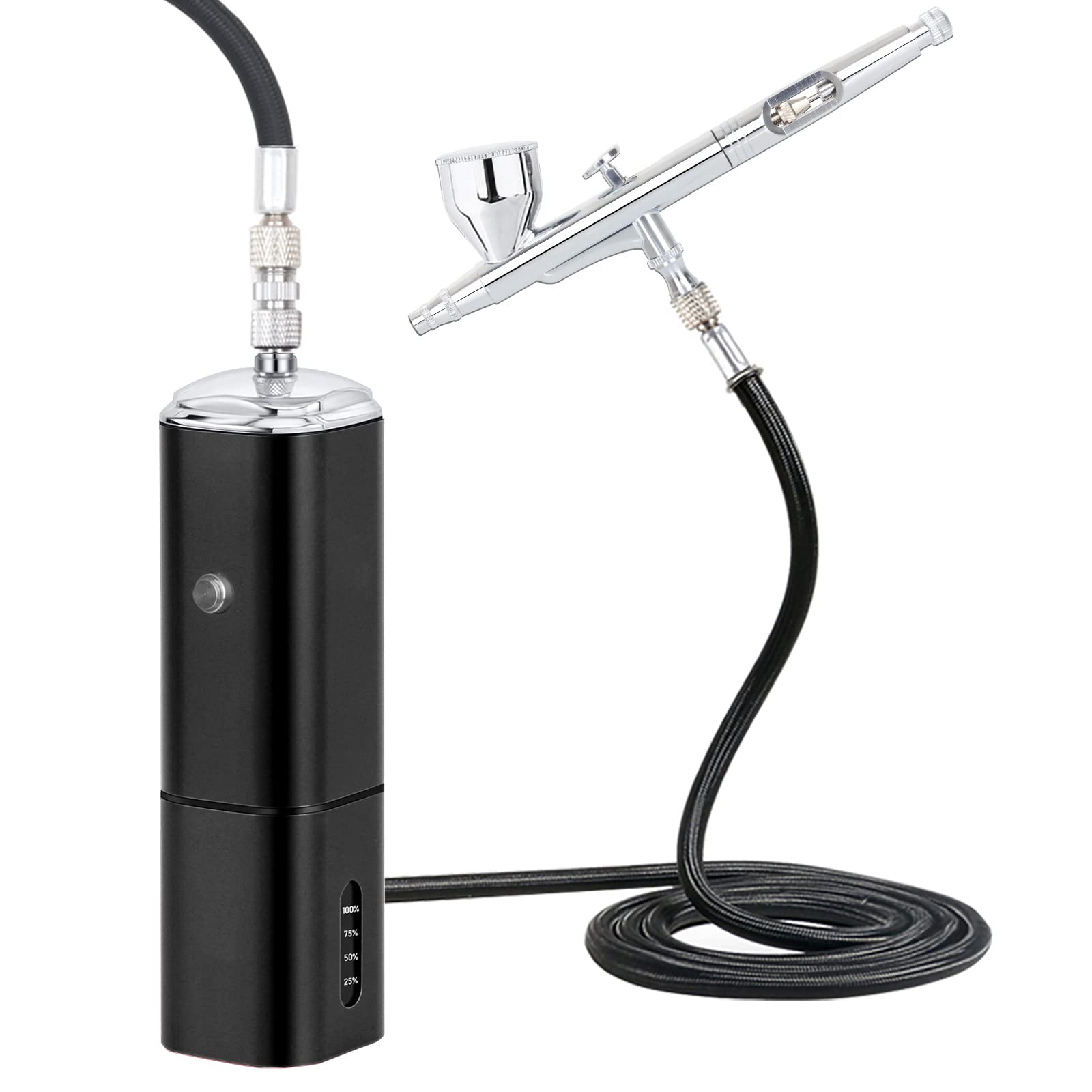 Casubaris cordless Portable Airbrush kit with Compressor,Rechargeable and replaceable auto Stop Dual Action air Brush Pen,Match Different Airbrush Guns for Barbers Model Painting Nail Art Craft Makeup