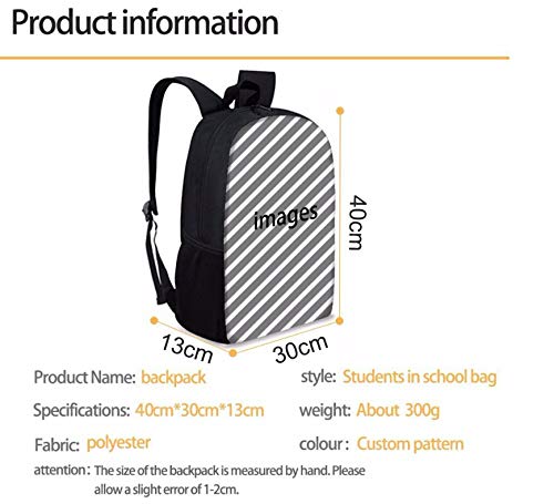 Ponxn Marshmallow Backpack School Student Books Bag Laptop Notebook PC Shoulder Bag, Pattern F, Large