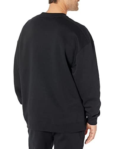 Amazon Essentials Men's Oversized-Fit Crewneck Sweatshirt (Available in Big & Tall), Black, XX-Large