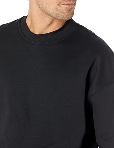 Amazon Essentials Men's Oversized-Fit Crewneck Sweatshirt (Available in Big & Tall), Black, XX-Large
