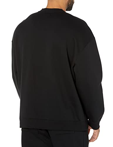 Amazon Essentials Men's Oversized-Fit Crewneck Sweatshirt (Available in Big & Tall), Black, XX-Large