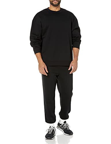 Amazon Essentials Men's Oversized-Fit Crewneck Sweatshirt (Available in Big & Tall), Black, XX-Large