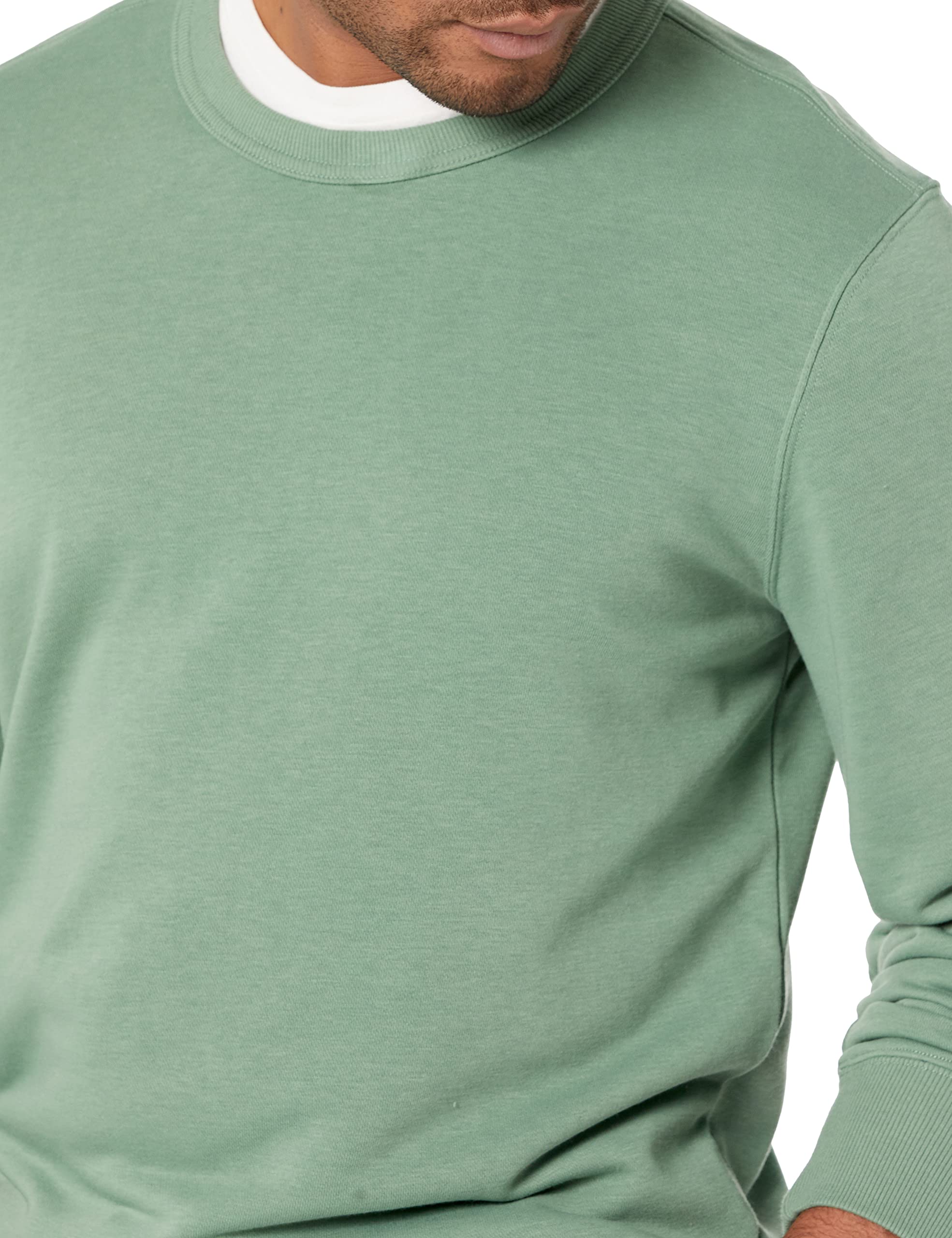 Amazon Essentials men's Crewneck Sweatshirt, Lightweight Long-Sleeve French Terry, Sage Green, X-Large, (Available in Big & Tall)