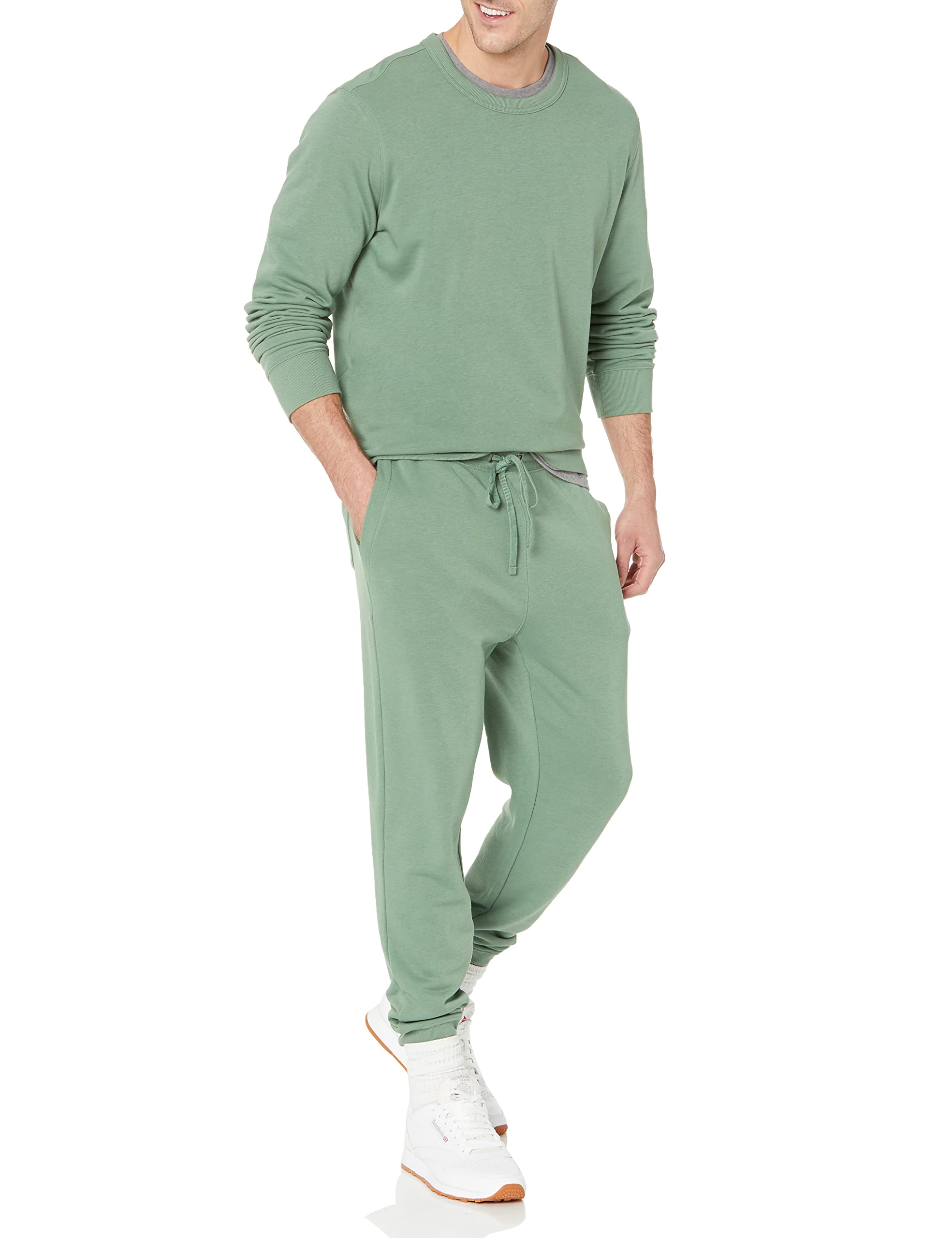 Amazon Essentials men's Crewneck Sweatshirt, Lightweight Long-Sleeve French Terry, Sage Green, X-Large, (Available in Big & Tall)