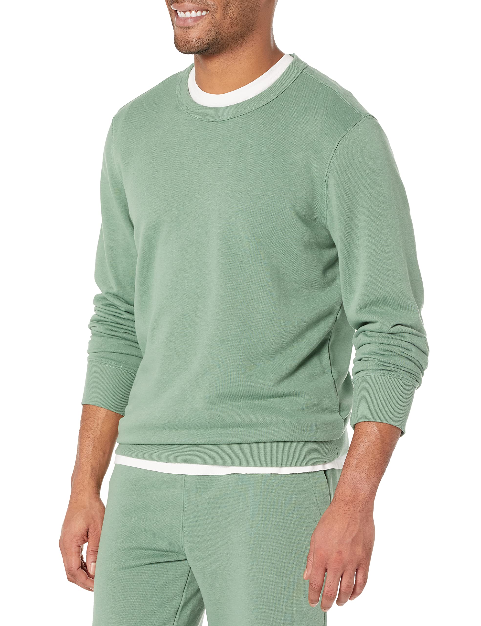 Amazon Essentials men's Crewneck Sweatshirt, Lightweight Long-Sleeve French Terry, Sage Green, X-Large, (Available in Big & Tall)