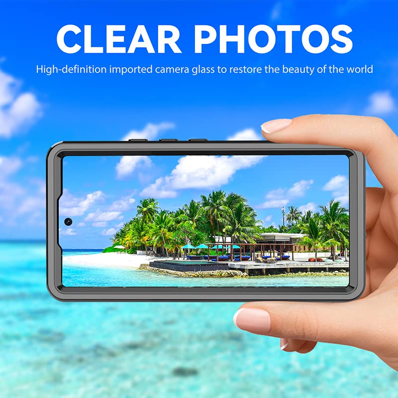 DINGXIN Google Pixel 6a Case Waterproof IP68 Certified Dustproof Shockproof Built-in Screen Protector Full Body Case for Pixel 6a 2022 Black