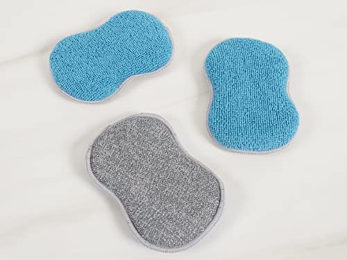 KAF Home Clean It Set of 6 Dual Sided Utility Sponges - Blue