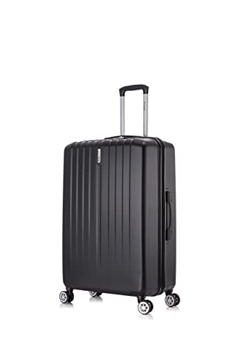 Rockland Malibu Hardside Spinner Wheel Luggage, Black, 19", 24", 28"