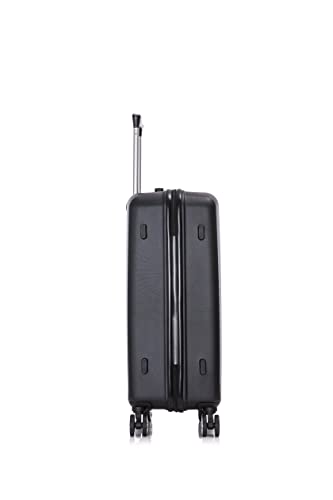 Rockland Malibu Hardside Spinner Wheel Luggage, Black, 19", 24", 28"