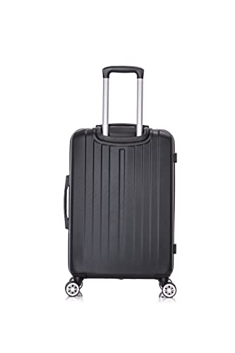 Rockland Malibu Hardside Spinner Wheel Luggage, Black, 19", 24", 28"