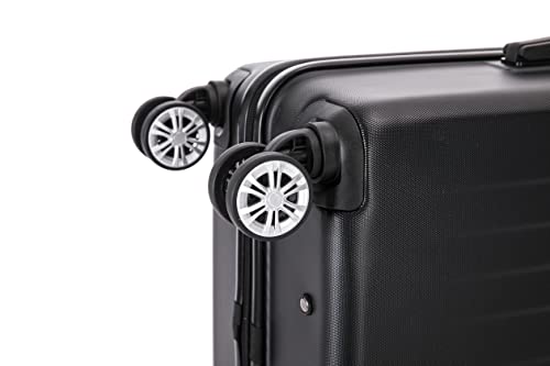Rockland Malibu Hardside Spinner Wheel Luggage, Black, 19", 24", 28"