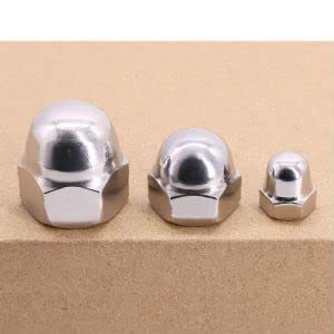 M5-0.8 (100 Pcs) Acorn Cap Nut, 304 Stainless Steel 18/8, Hex Drive, Hex Dome Head Cap Nut, DIN1587