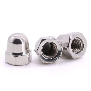 M5-0.8 (100 Pcs) Acorn Cap Nut, 304 Stainless Steel 18/8, Hex Drive, Hex Dome Head Cap Nut, DIN1587