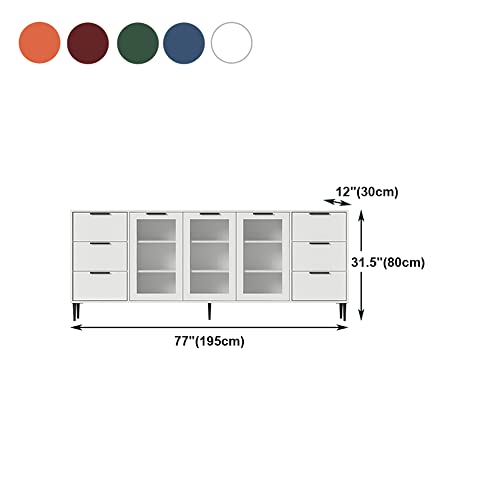 BAYCHEER Contemporary Style 32-inch Height Sideboard Artificial Wood Cupboard for Living Room - Green 77" L x 12" W x 31" H