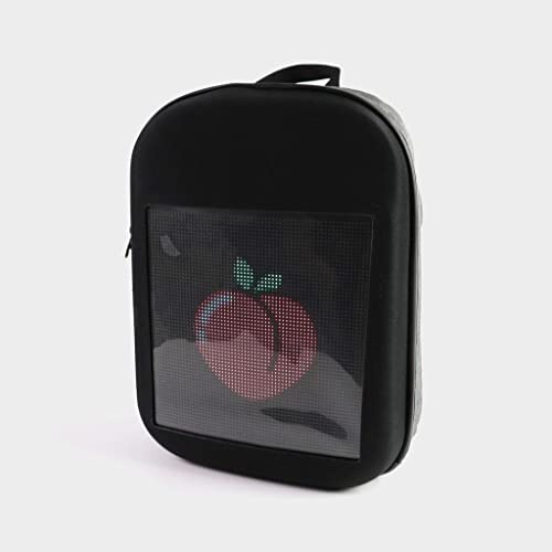 LED Backpack Pix Backpack Smart Backpack Lockable Laptop Backpack With Hard Case For Men Smart Light Up Backpack With Interactive Display Screen, Black