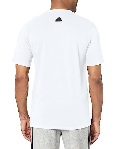 adidas Men's Tall Size Future Icons Metallic T-Shirt, White, X-Large