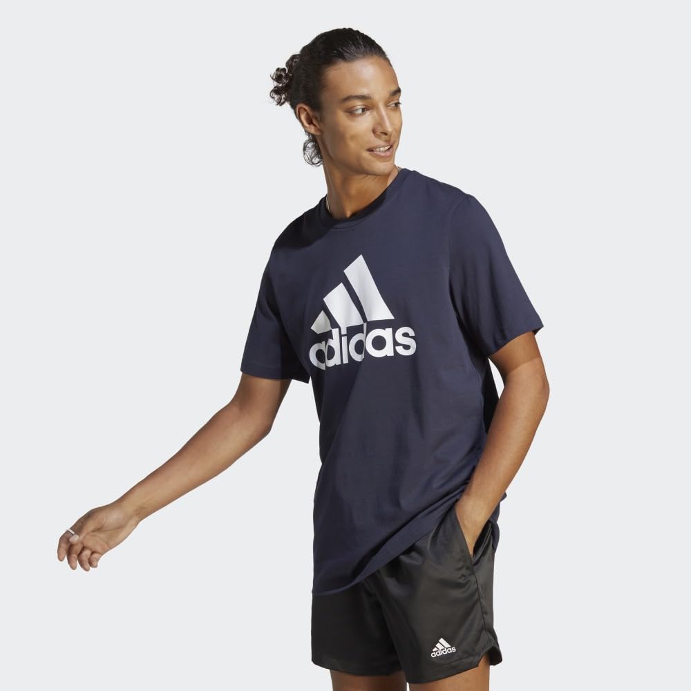 adidas Men's Essentials Single Jersey 3-Stripes T-Shirt, Legend Ink/White, XX-Large