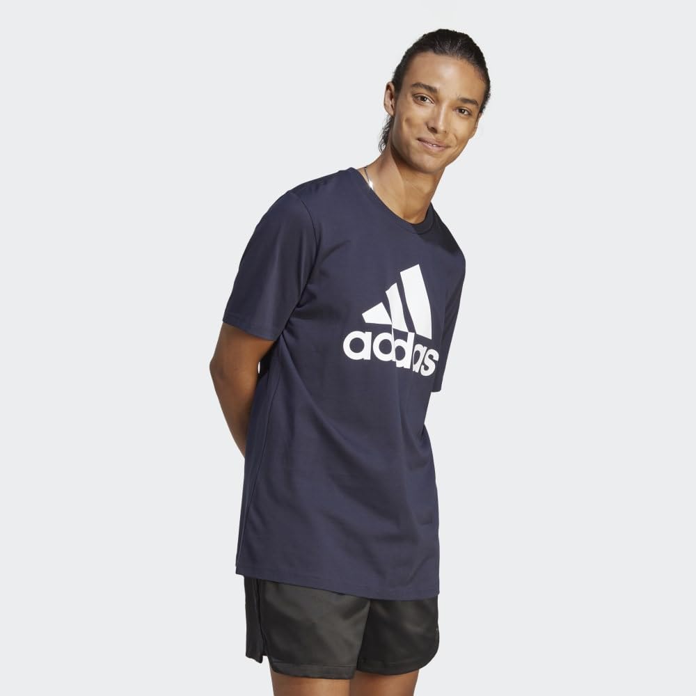 adidas Men's Essentials Single Jersey 3-Stripes T-Shirt, Legend Ink/White, XX-Large