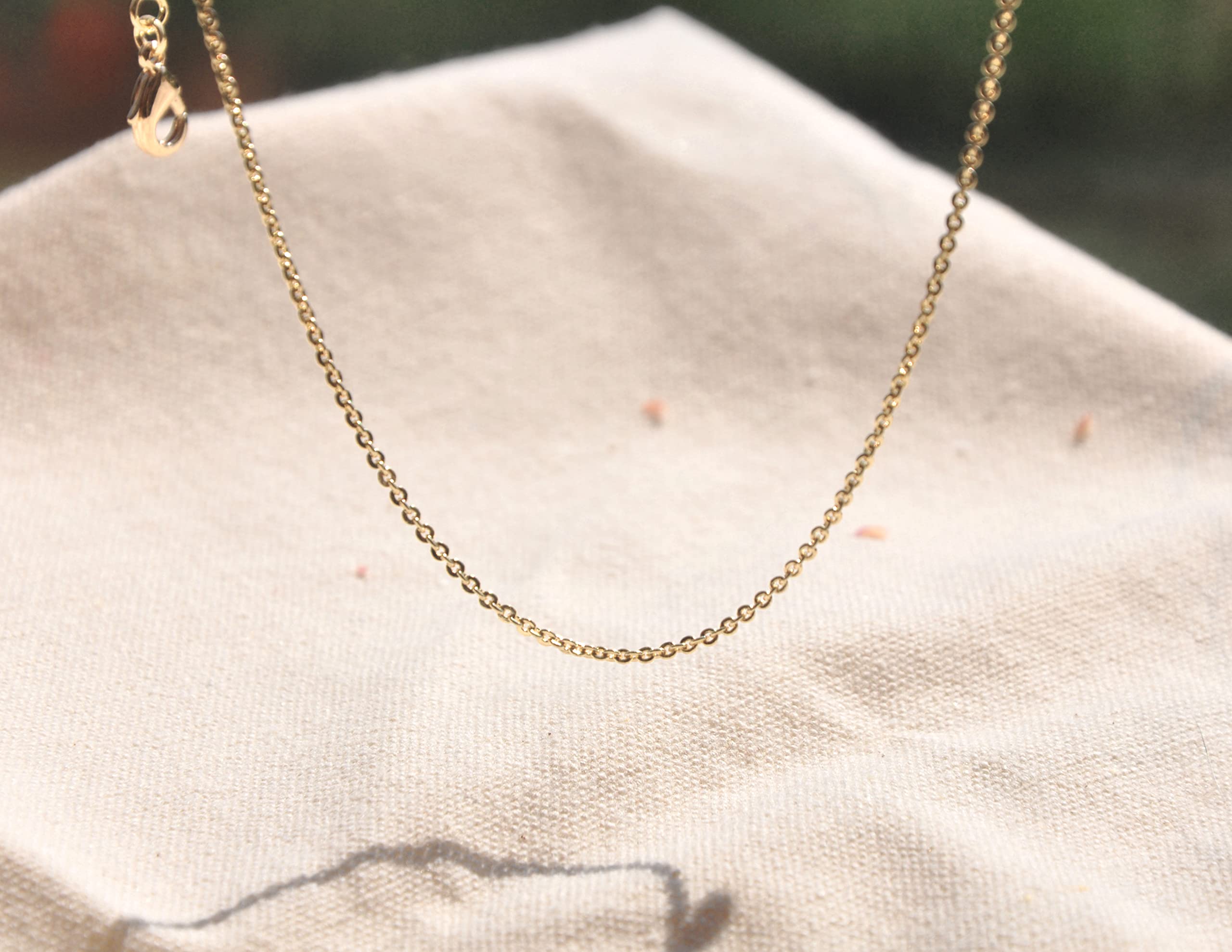 Aghfacy Dainty Thin Chain Choker Necklace 14K Plated Gold Minimalist Short Chain Necklaces for Women Jewelry Gift(1.3mm)