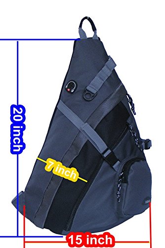 HBAG 20" Crossbody Sling Backpack Single Strap School Travel Sports Shoulder Bag, Black
