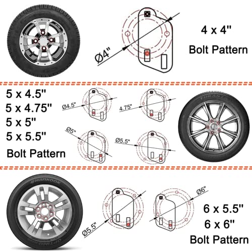CAT SO RICH Spare Tire Carrier, Spare Tire Mount Bracket for Trailer Boat or Rv, Holds up to 120Lbs, Fits 4 & 5 & 6 Lugs Wheels on 4", 4.5'', 4.75'', 5",5.5",6" or 6.5" Bolt Patterns, Easy to Install