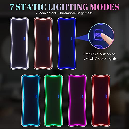 DNBSS 63"x20" RGB LED Full Length Floor Mirror With Lights, Free Standing & Wall Mount, Full Body Lighted Stand Up Mirror for Bedroom (Black RGB)