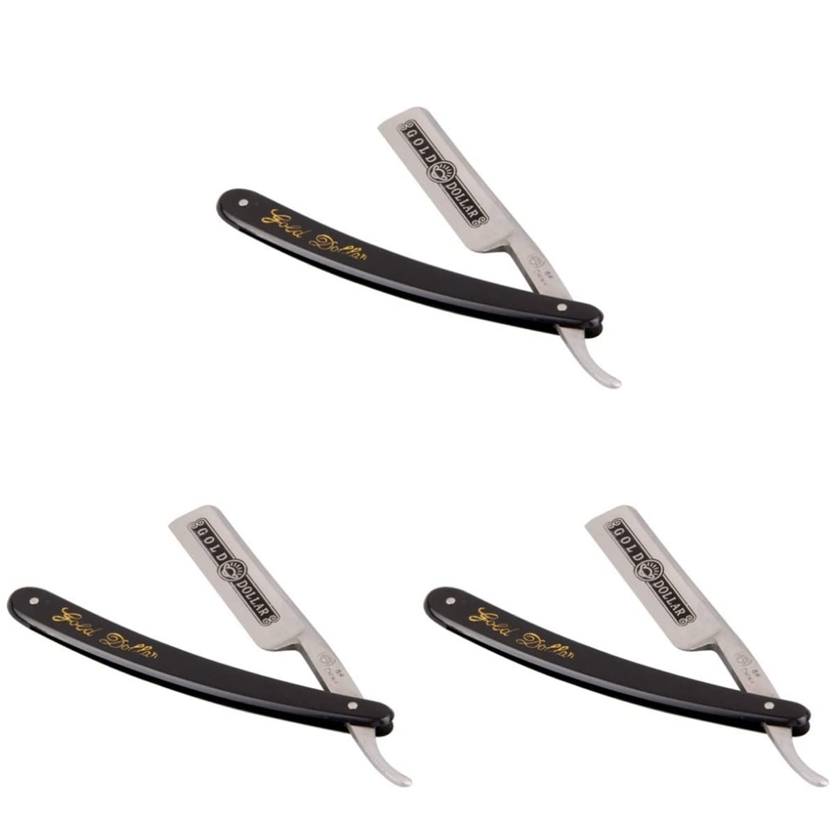 FOMIYES Womens Razors Womens Razors 3pcs66 Steel Barber Manual for Men Shaving Classic Mens Professional Straight Razor Salon Single Gold Shaver Black+ Women's Razors Womens Razor