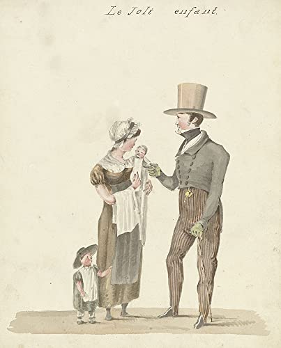 ArtDirect Pieter van Loon 20x24 Gold Ornate Framed and Double Matted Museum Art Print Titled: Family Group (1811-1873)