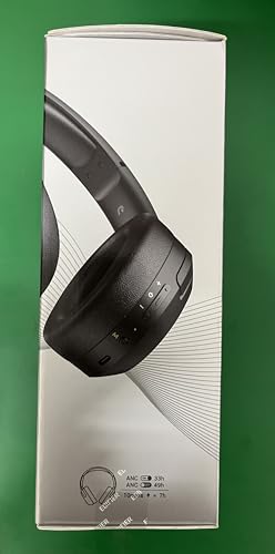 Edifier W820NB Plus Hybrid Active Noise Cancelling Headphones - LDAC Codec - Hi-Res Audio - Fast Charge - Over Ear Bluetooth V5.2 Headphones for Travel, Flight, Train, and Commute- Gray