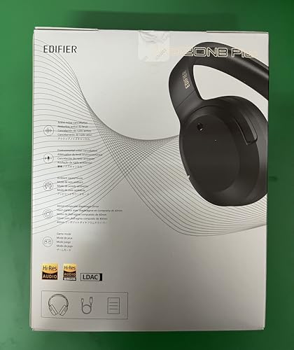 Edifier W820NB Plus Hybrid Active Noise Cancelling Headphones - LDAC Codec - Hi-Res Audio - Fast Charge - Over Ear Bluetooth V5.2 Headphones for Travel, Flight, Train, and Commute- Gray
