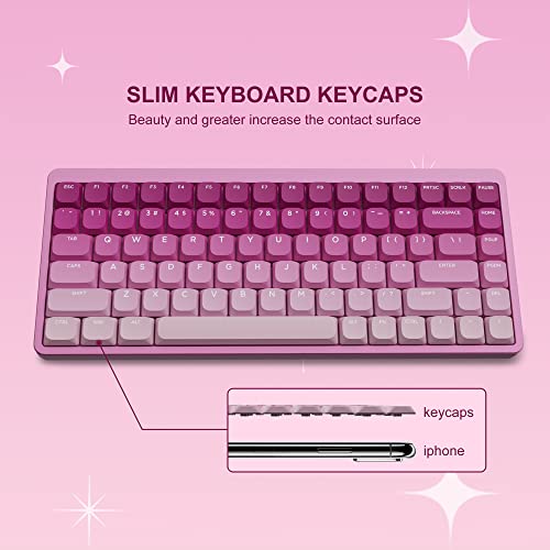 SDYZ XVX Low Profile Keycaps - Custom Gradient PBT for 60% 65% 75% 100% Cherry Gateron MX Switches (Low Profile and Traditional) Mechanical Keyboard - Pink
