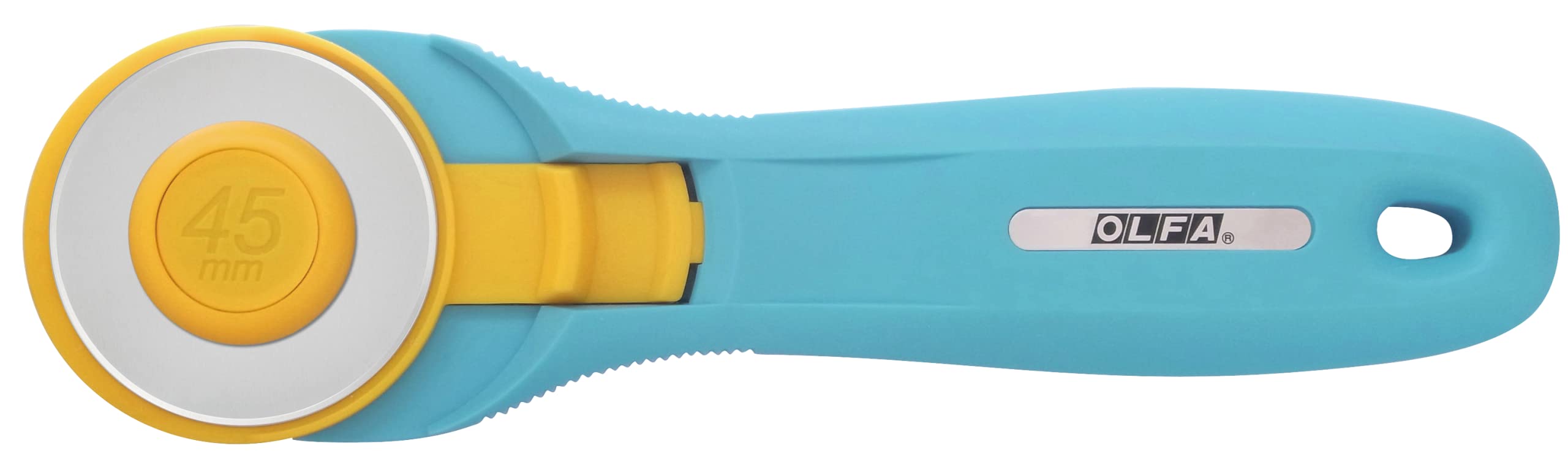 OLFA 18" x 24" Self Healing Rotary Cutting Mat (RM-SG) (Green) & 45mm Quick-Change Rotary Cutter (RTY-2/C) - Rotary Fabric Cutter w/Blade Cover (Aqua)