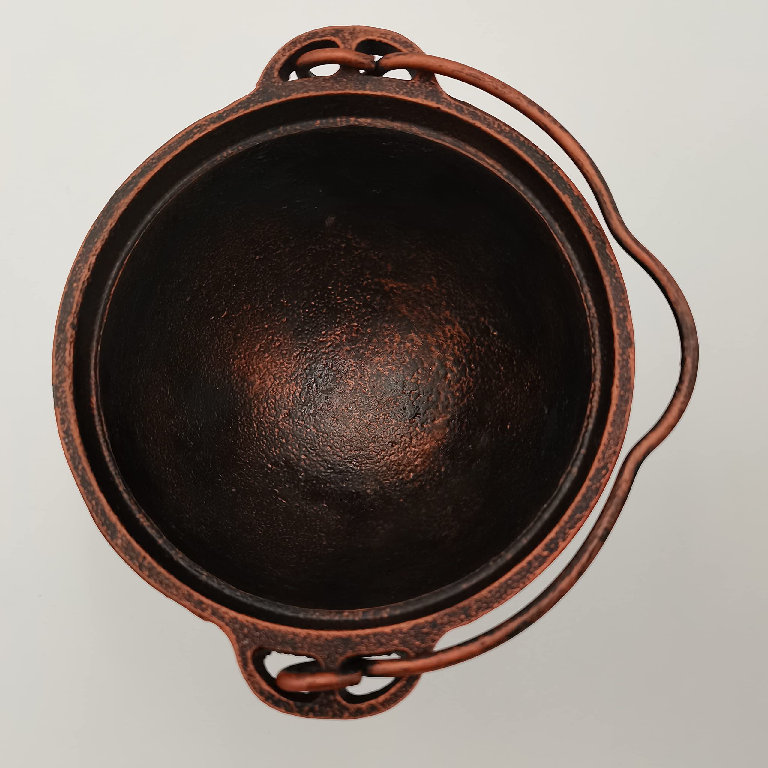 YIMIFLA Incense Burner Holder with Lid and Handle Cast Iron Cauldron 4.9" Frankincense Resin Charcoal Incense Burner Great for Yoga, Spa Aromatherapy, Smudging, Ritual & Blessings (Red Bronze)