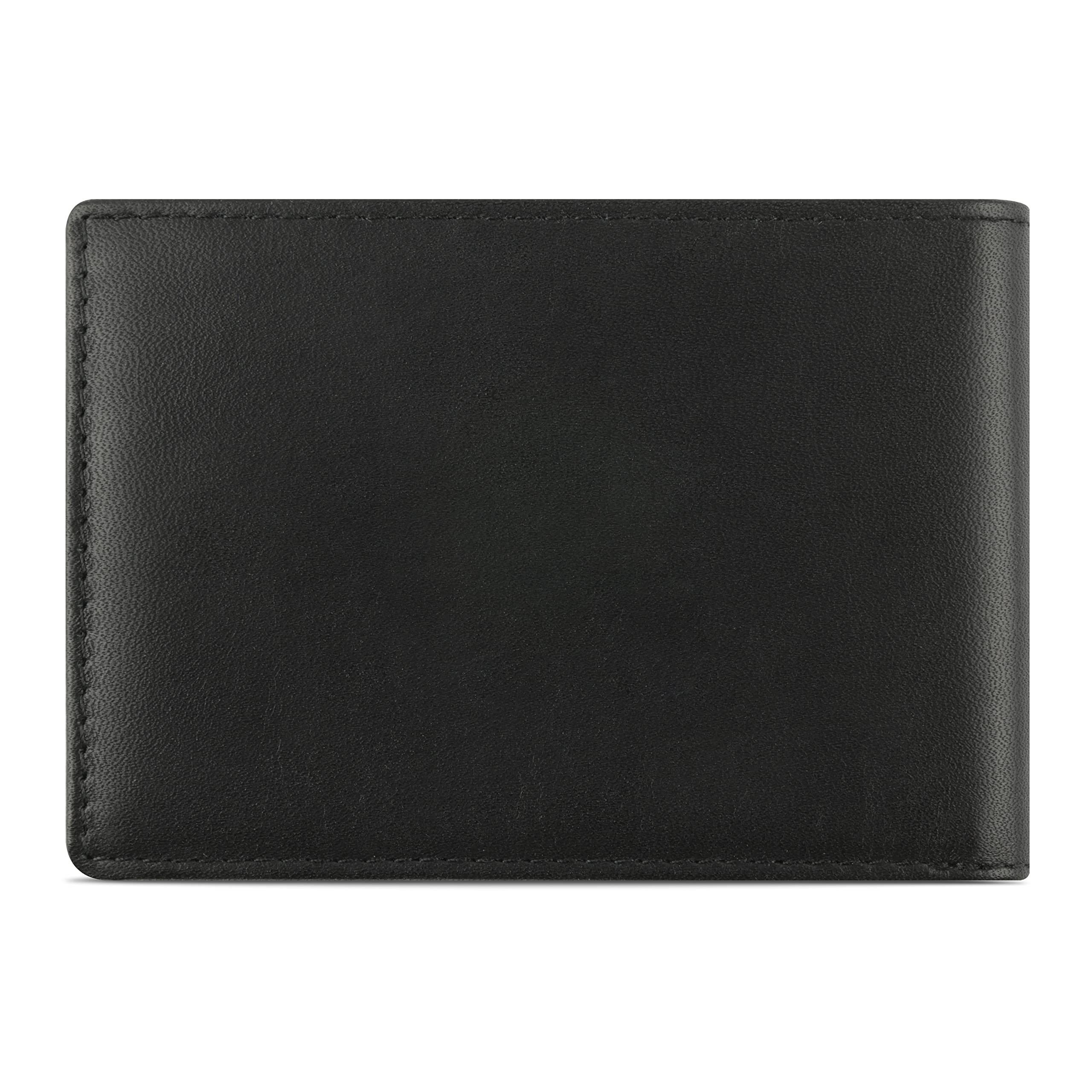 Bugatti Super Slim Mini Leather Wallet - Small Wallet with RFID Protection, Black, black