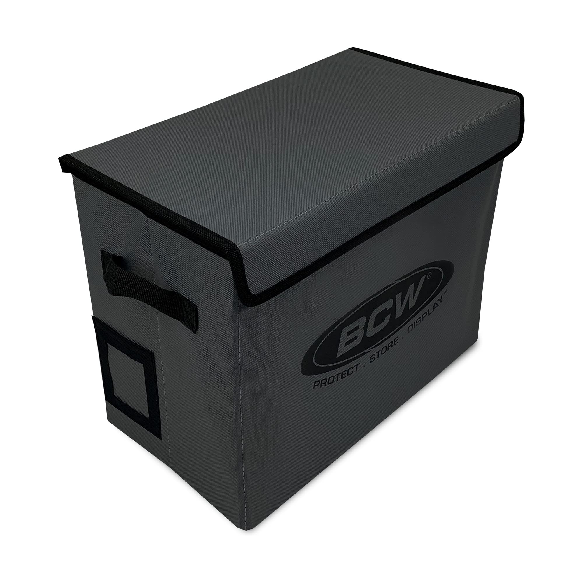 BCW Comic Book Storage Box - 1 ct | Foldable Comic Book Case | Each fits 125-150 Sleeved and Boarded Comic Books | Comic Book Storage For Silver, Bronze, and Current Comics (Single, Gray)