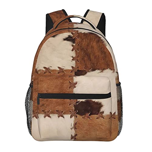 bzaxxqi Cowhide Backpack Girls Women Teens Bookbag School Bags Casual Backpack Travel Cow Print Backpacks
