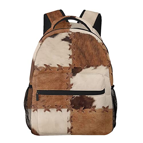 bzaxxqi Cowhide Backpack Girls Women Teens Bookbag School Bags Casual Backpack Travel Cow Print Backpacks