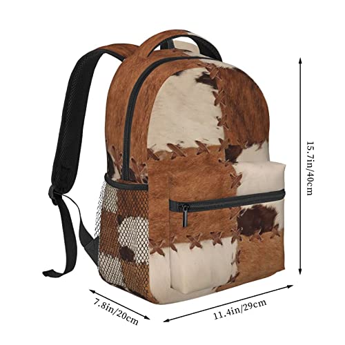 bzaxxqi Cowhide Backpack Girls Women Teens Bookbag School Bags Casual Backpack Travel Cow Print Backpacks