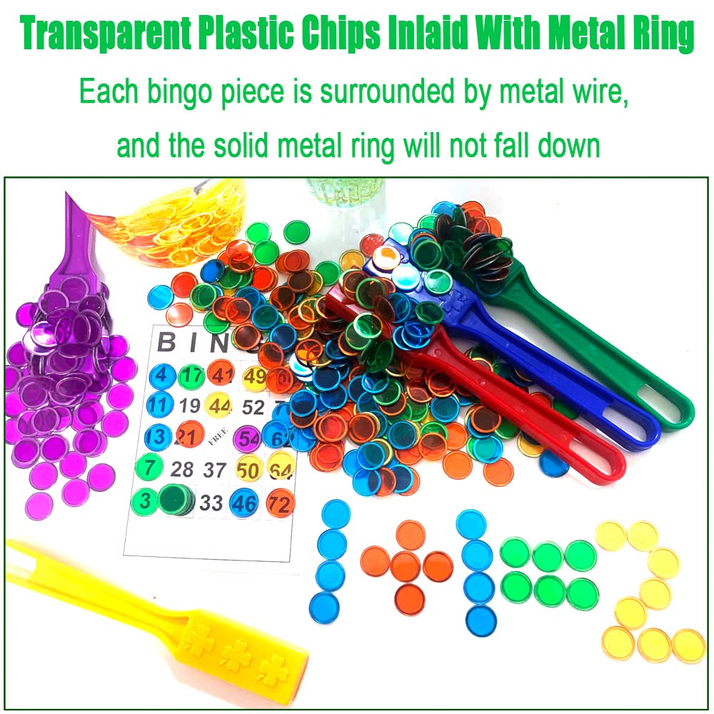 Magnetic Wands and Bingo Chips Set Magnet Wand wtih 100pcs Metal Ringed Discs for Kids School Science STEM Kit Math Learning Accessories(Purple)