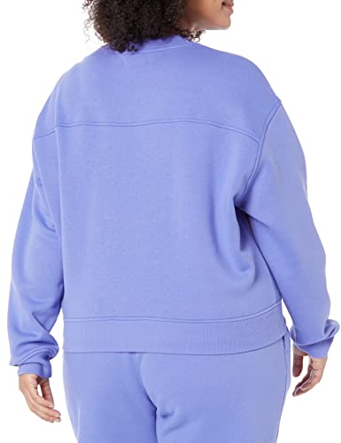 Amazon Essentials Women's Cropped Drop Shoulder Sweatshirt (Available in Plus Size), Purple Blue, Small