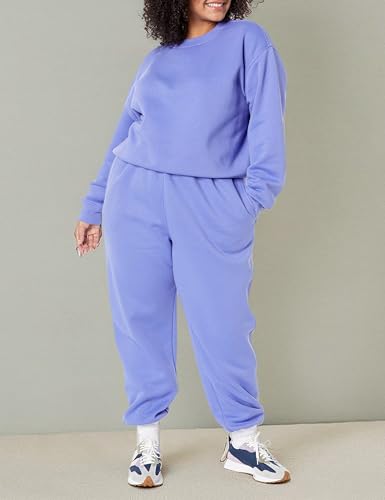 Amazon Essentials Women's Cropped Drop Shoulder Sweatshirt (Available in Plus Size), Purple Blue, Small
