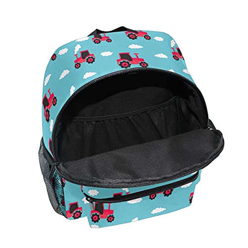 Red Tractor 12 Inches Backpack for Toddlers, Boys Ideal for Daycare, Preschool and Kindergarten