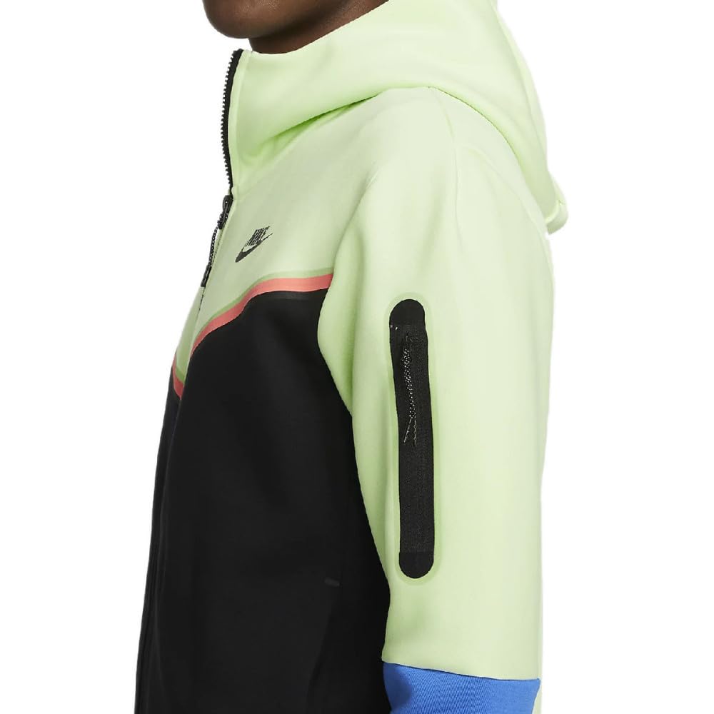 Nike Sportswear Tech Fleece Hoodie Mens Lime Ice/Black-Signal Blue -XX-Large
