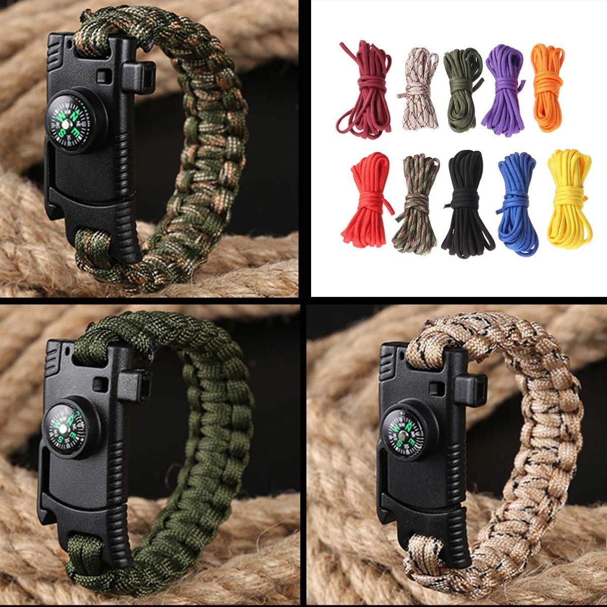 SEWACC 30 Pcs 3 String 3m Length Climbing Utility Cord Survival Umbrella Rope DIY Braiding Rope