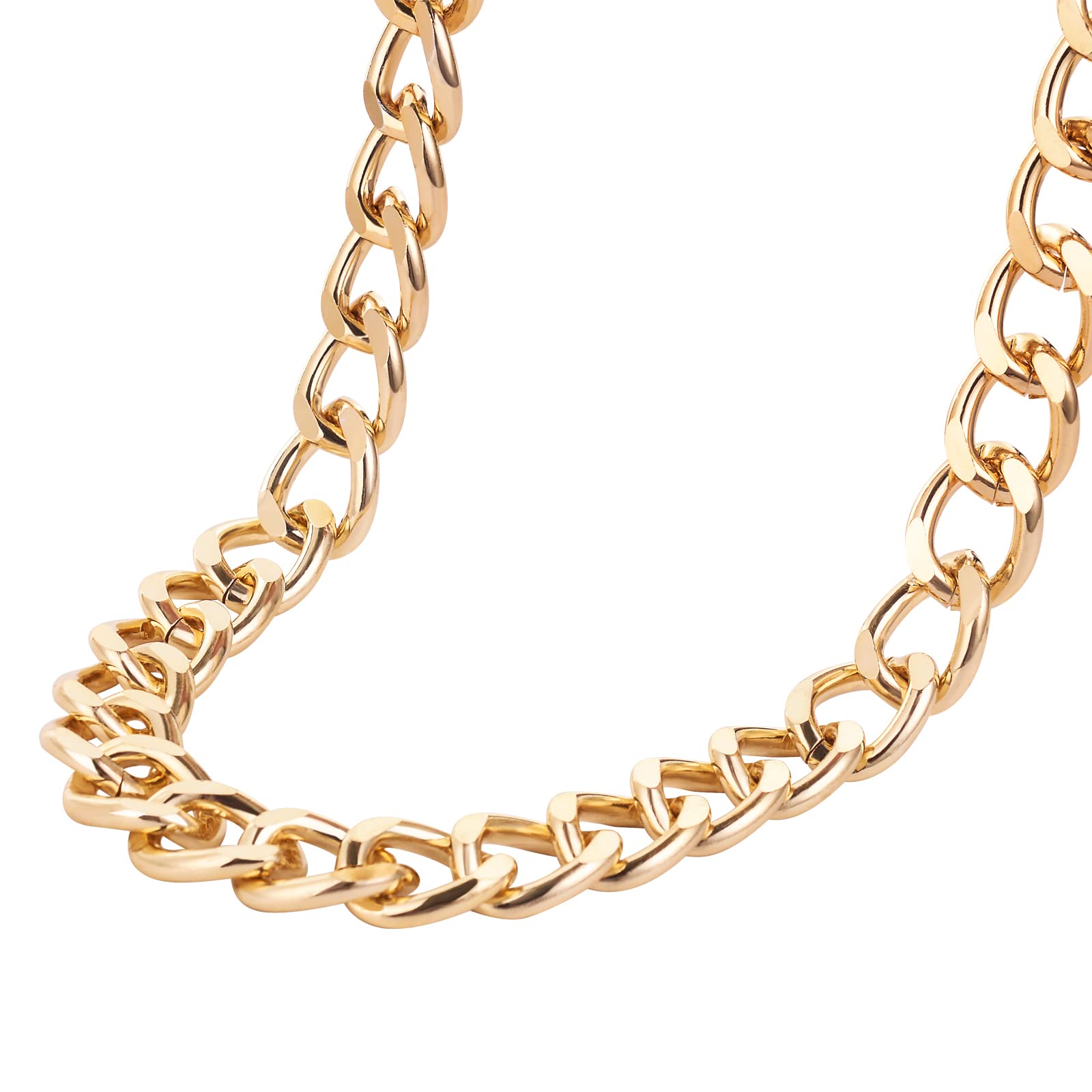 Hoedia Gold Chain for Men/Women, Gold Plated Chunky Necklace-20MM Width Big Rope Feel Real, Solid Fake Gold Chain Necklace for Party, Hip Hop Rapper Style, 80s 90s Custome, 32 Inches