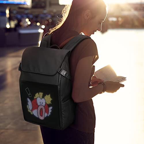 GIFR MOVERS LED Display Backpack with Programmable Screen 15.6" Laptop Bag, Waterproof, Men and WomenTravel Smart Fashion School Display Pixel Backpack