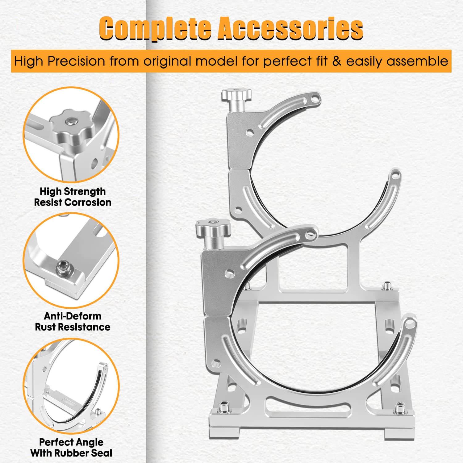 PCE150.1001 Nitrous Oxide Nos Aluminum Single Bottle Holder Bracket for All Vehicles with 10lb Bottles, or Bottles in 7" Diameter, Replace for Part Number PC01110, PC10012, PCE150