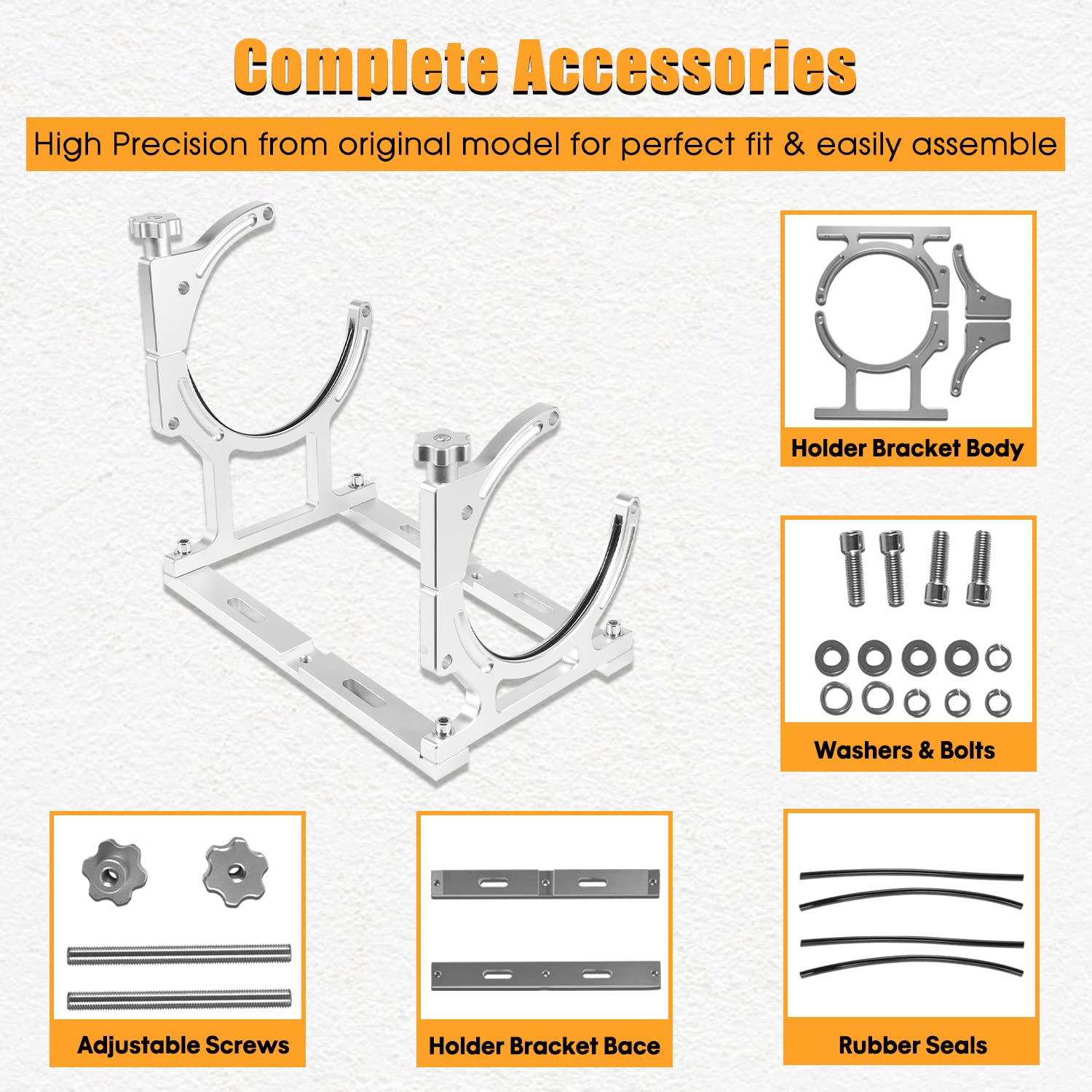 PCE150.1001 Nitrous Oxide Nos Aluminum Single Bottle Holder Bracket for All Vehicles with 10lb Bottles, or Bottles in 7" Diameter, Replace for Part Number PC01110, PC10012, PCE150