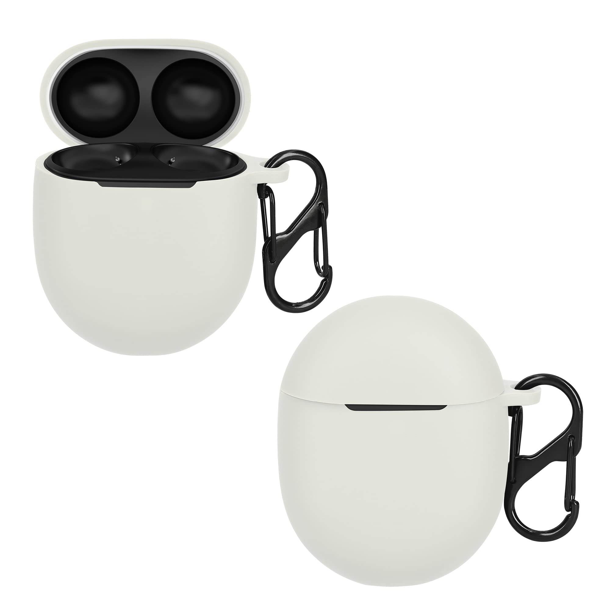 kwmobile Case Compatible with Google Pixel Buds Pro Case - Silicone Cover Holder for Earbuds - White